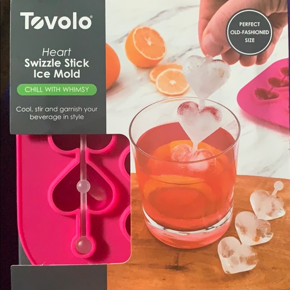 Kitchen | Heart Swizzle Stick Ice Mold Ice Cube Container | Poshmark